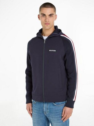 Tommy Hilfiger Kapuzenpullover MIXED MEDIA HOODED SWEATER mit TH-Streifen an den Ärmeln