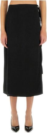 Theory Femme, Jupes, Noir, Taille: 38 FR Tie Wrap Midi Skirt