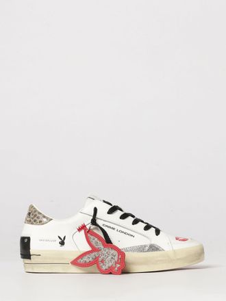 Crime London Baskets Skate x Playboy en cuir avec imprim&eacute; graphique et breloque
