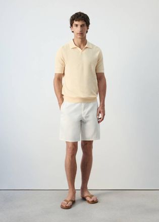 Mango Polo 100 % coton maille jaune pastel - Homme - XXL - MANGO MAN