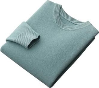 Generic Pull en laine pour homme col rond ample couleur unie manches longues &eacute;paississement bas tricot tops, EN8, L