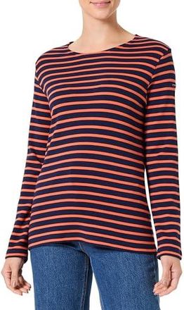 Armor Lux Marini&egrave;re Lesconil &agrave; Manches Longues en Coton &eacute;pais Femme Sweater, Seal/Tigerlily