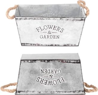 BESPORTBLE Blech Metall Pflanzgef&auml;&szlig; Wandvase Metall Blumeneimer Pflanztopf Eimer Wanne Pflanzk&uuml;bel XXL Vintage Tischvase Holzfass Blumenbeh&auml;lter Chic Blumenvase 