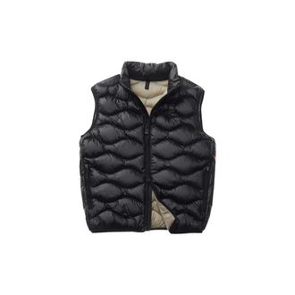 Blauer Schwarze Wellen Gesteppte Weste - - Jackets - Herren - Schwarzk - 2XL