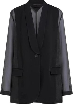 Karl Lagerfeld Femme, Vestes, Noir, Taille: 42 FR Blazer en organza