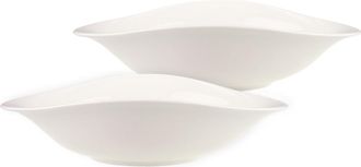 Villeroy & Boch Vapiano Pastaschalen Set 2-Teilig Weiß, Spülmaschinenfest, Mikrowellensicher, Pastateller, Pastaschüssel, Teller Tief, Für Spaghetti, Nudeln oder Sala