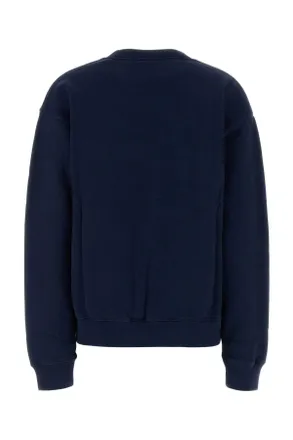 Sporty & Rich Womens Navy Blue Cotton Sweatshirt Lightnavywhite Exterior: Felpe Sweater