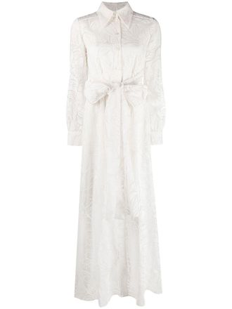 Alberta Ferretti Kleid mit Blumen-Print - Wei&szlig;