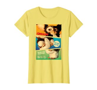 WB Warner Bros. Gremlins Gizmo T-Shirt, Herren, Unisex, Kurzarm, T-Shirt, Themed-T-Shirts, Blau, S