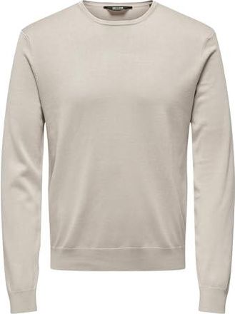 Only & Sons Pull tricoté pour Homme, argenté, S