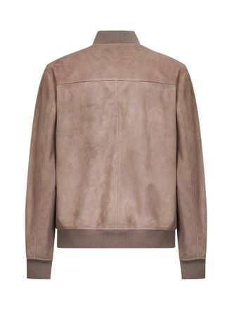 Salvatore Santoro Mens Bomber Jacket Sand Suede Mud Ovine Leather