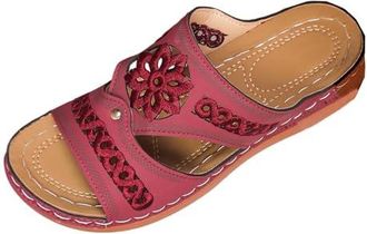 Generic Pantoufles d&eacute;t&eacute; respirantes &agrave; enfiler &agrave; bout ouvert pour femme, classiques, &eacute;l&eacute;gantes, confortables, l&eacute;g&egrave;res, larges, sandales compens&eacute;es pour la plag