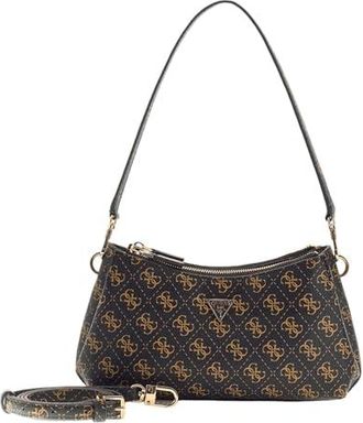 Guess sac &agrave; &eacute;paule bandouli&egrave;re Noelle II 3 Comp Shoulder Xbody Brown Logo marron fonc&eacute;