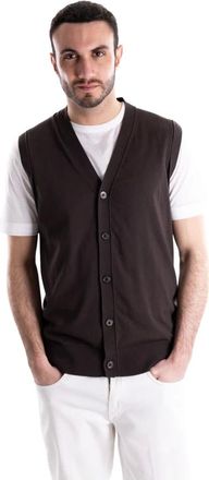 Paolo Pecora Homme, Pulls, Brun, Taille: XL Sleeveless Tricots