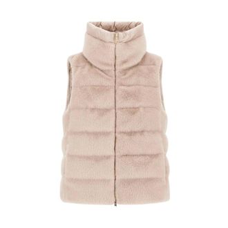 Herno Femme, Vestes, Beige, Taille: 38 FR Lady Alternative Fur and Nylon Ultralight Vest