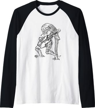 Seembo Alien spielt Gitarre Lustiger Weltraumgitarrist Rockmusiker Raglan