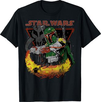 Star Wars Boba Fett Tatooine Flammen-Grafik-T-Shirt T-Shirt