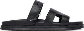 Tommy Hilfiger Pantoletten Tommy Hilfiger Adjustable Premium Lth Sandal FM0FM05773 Schwarz