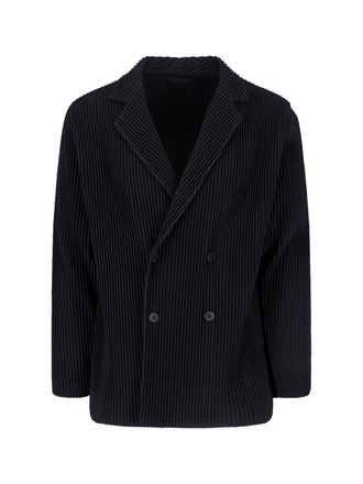 Homme Pliss&eacute; Issey Miyake Double-Breasted Pleated Blazer