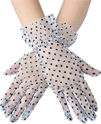 Generic vejtmcc Gants en dentelle pour femme, gants courts en dentelle, gant en dentelle florale pour mariage, thé, costume des années 1950, gants pour femme 