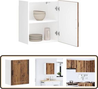 vidaXL Küchen-Hängeschrank Lucca Altholz-Optik Holzwerkstoff - Vidaxl