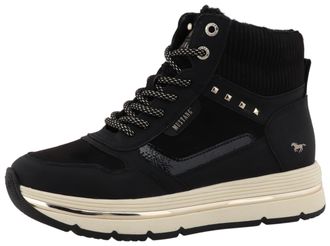 Mustang Jeans Winterboots MUSTANG SHOES Noelle, Damen, Gr. 36, schwarz, Lederimitat, Textil, Schuhe Winterboots, Plateausneaker, Winterboots mit Warmfutter, Topsell