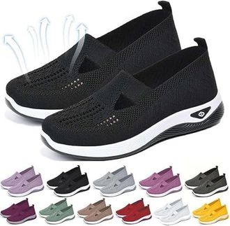 Generic Chaussures de marche orthop&eacute;diques pour femme - Soutien de la vo&ucirc;te plantaire - Semelle souple et respirante - Chaussures &agrave; enfiler en maille respiran