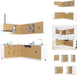 vidaXL 11-tlg. K&uuml;chenschrank-Set Porto Artisan-Eiche Holzwerkstoff - K&uuml;chenschrank-Set - K&uuml;chenschrank-Sets - K&uuml;chenzeile Einbauk&uuml;che - K&uuml;chenschrank