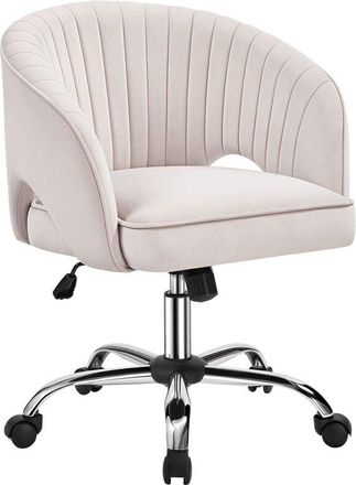 Yaheetech Yaheetech - Fauteuil de Bureau en Similicuir avec Dossier Capitonn&eacute; Arrondi Pivotant &agrave; Roulettes Assise R&eacute;glable en Hauteur pour Chambre Biblioth&egrave;que