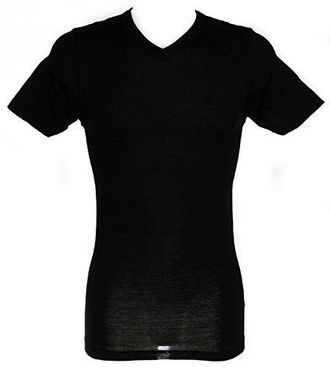 Ragno Maillot Homme Caraco col V Manches Courtes WSK Article 601598 Laine et Soie, 020 Nero, M