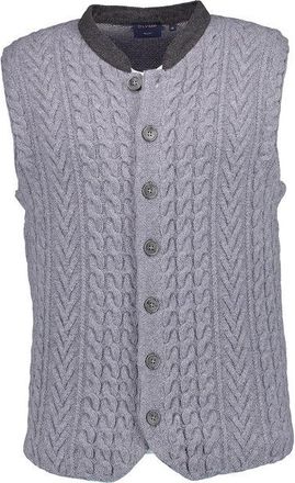 Olymp Herren Strickweste grau Schurwolle unifarben