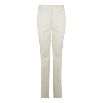 Tom Ford Tailored Wide Leg Baumwollhosen - - Trousers - Damen - Beige - 2XS