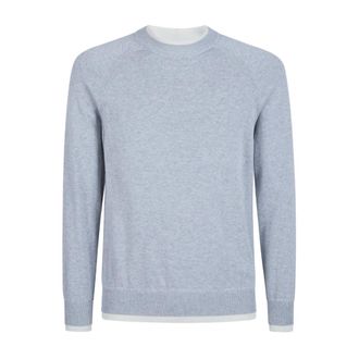 Eleventy Rundhals-Baumwollpullover - - Knitwear - Herren - Grau - S
