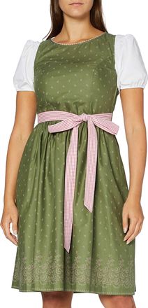Berwin & Wolff TRACHT FOLKLORE LANDHAUS Damen 895815 Kleid, Olivgrün mit rosa, 40