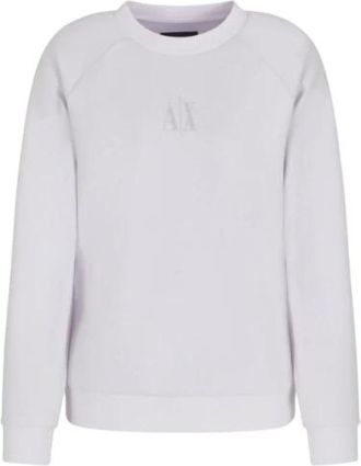 A|X Armani Exchange Femme, Sweatshirts et sweats &agrave; capuche, Blanc, Taille: 42 FR SweaT-shirt en tissu m&eacute;lang&eacute;