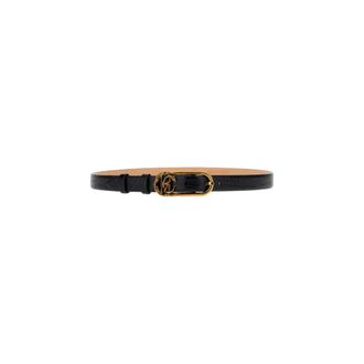 Roberto Cavalli Monogramm Mirror Snake Lederg&uuml;rtel - - Accessories - Damen - Schwarzk - 75 CM
