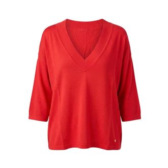 Trussardi Maille col V - Femme - Pulls - Rouge - Taille: 36 FR