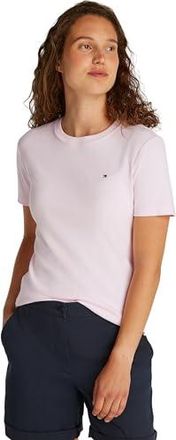 Tommy Hilfiger T-Shirt Manches Courtes Femme Slim Cody Col Ras-du-Cou, Rose (Light Pink), XXL