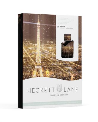 Heckett & Lane Mason Duvet Cover, 100% Cotton Satin, Bright Black, 135 x 200 cm, 1.0 Pieces