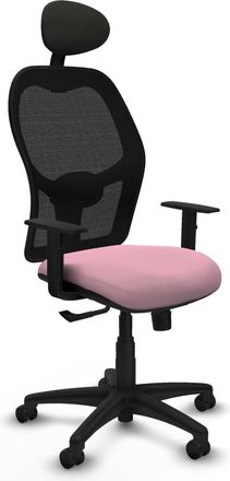 Piqueras y Crespo B&uuml;rostuhl mit 1D-Armlehnen, h&ouml;henverstellbarer Lendenwirbelst&uuml;tze und festem Kopfteil, ausgestattet mit Sincro 3 Positionen und Schneideschaum, Schwar