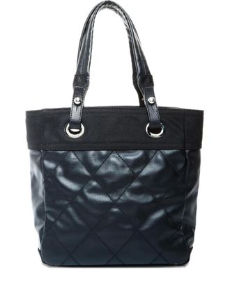 Chanel 2006-2008 PM Paris Biarritz quilted tote bag - Schwarz
