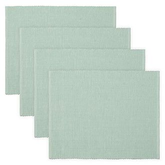 Linum UNI Set de Table Lot de 4 35x46 cm, Coton C&ocirc;tel&eacute;, Lavable en Machine, Vert Clair Glac&eacute;