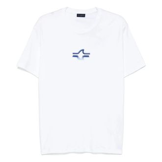 Paul & Shark Homme, Tops, Blanc, Taille: 2XL T-shirt en jersey de coton Supima avec broderie Fin