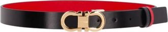 Ferragamo Femme, Accessoires, Noir, Taille: 85 CM Reversible Double Gancio Belt
