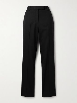 Proenza Schouler Teddy Hose Mit Geradem Bein Aus Twill Aus Einer Wollmischung - Schwarz