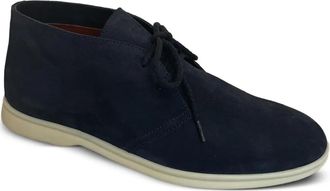 Loro Piana bottes en daim &agrave; lacets - Bleu