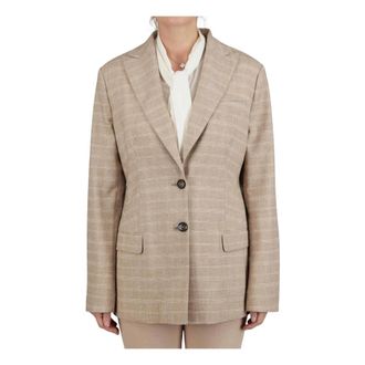 Kiton Karos und Karo Blazer - - Jackets - Damen - Beige - S