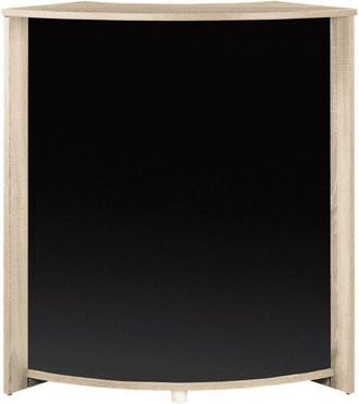 Les Tendances Comptoir de bar chêne naturel et noir Snack 96cm