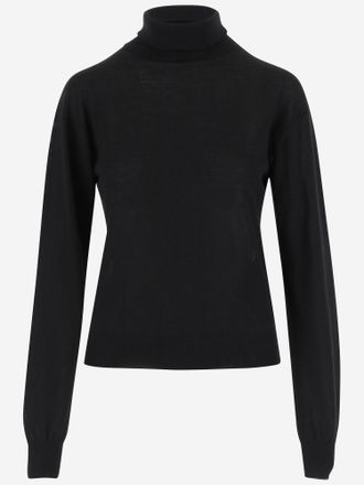 Saint Laurent Womens Wool And Cashmere Blend Pullover Black Sweater