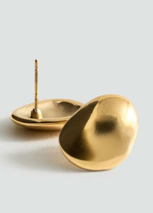 Mango Boucles doreilles rondes textur&eacute;es en acier inoxydable or - Femme - Taille unique - MANGO